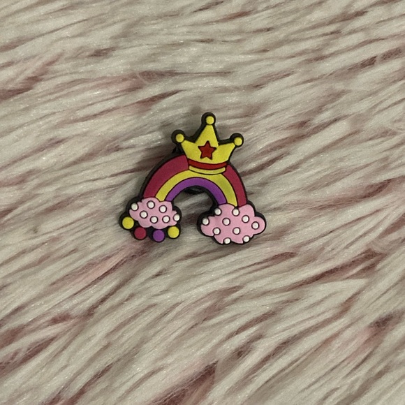 Accessories | Rainbow With Crown Croc Charm | Poshmark